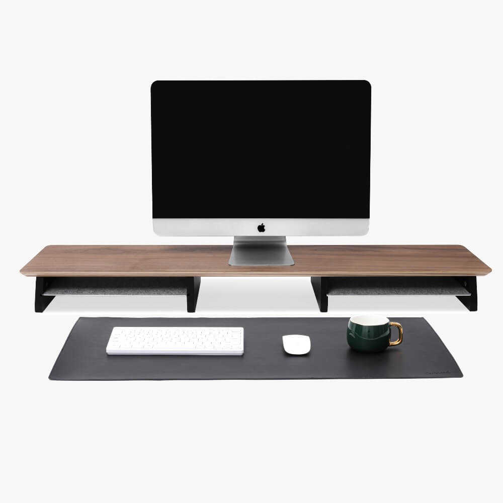Deskbird | Signature Dual Monitor Stand - Walnut Veneer