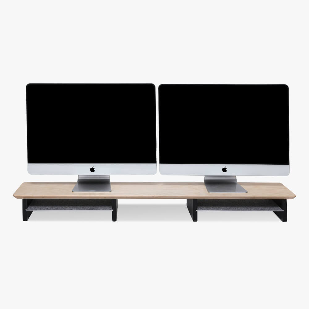Deskpad | Signature Dual Monitor Stand - Beech Veneer