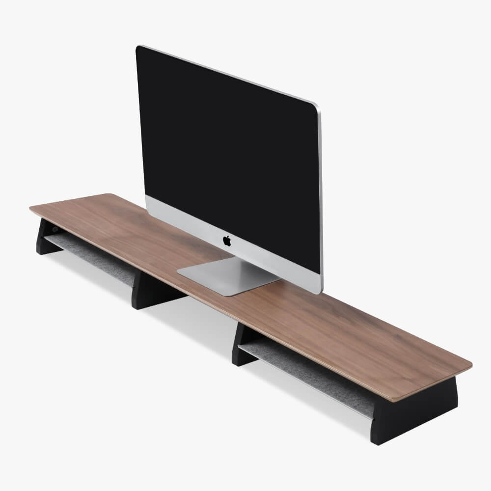 Deskbird | Signature Dual Monitor Stand - Walnut Veneer