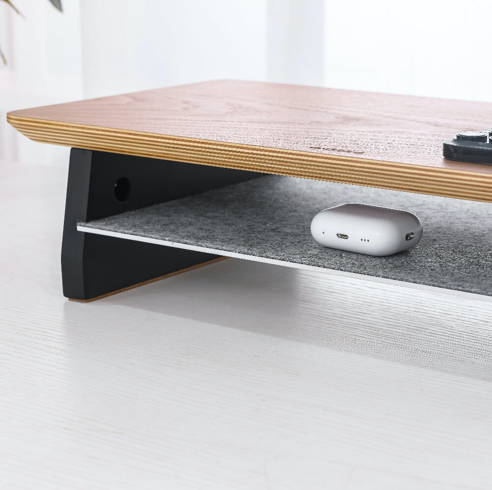 Deskbird | Signature Single Monitor Stand - Walnut Veneer